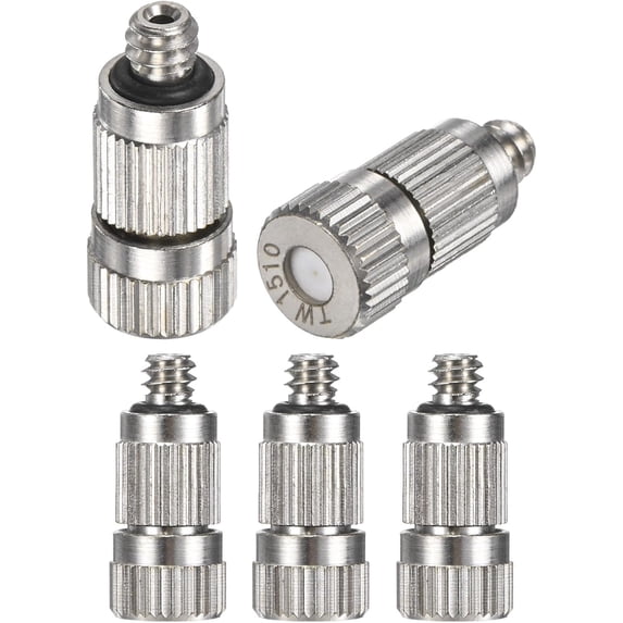 5-Pack Brass Misting Nozzles, 0.15mm Orifice Dia. Mister Nozzles Brass ...