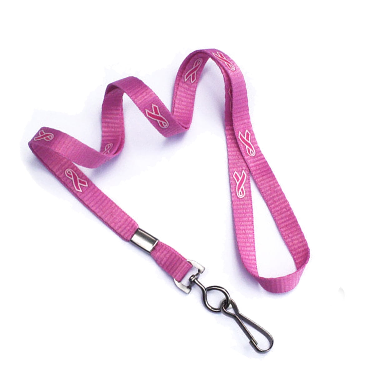 5 Pack - Breast Cancer Awareness Lanyard with Swivel Hook - Pink Ribbon ...