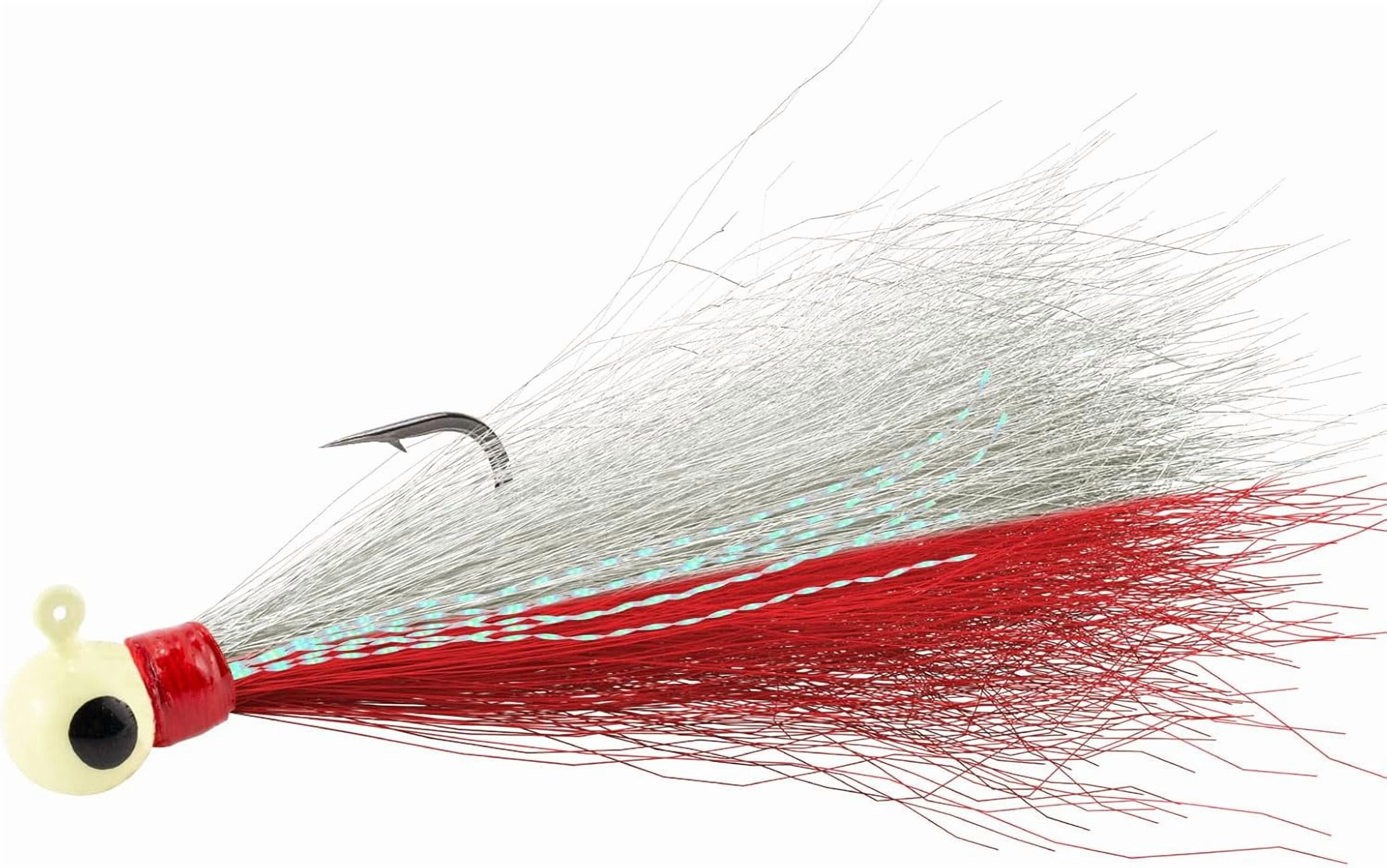 5 Pack Bucktail Jigs Freshwater Round Ball Walleye Jigs Marabou Buck ...