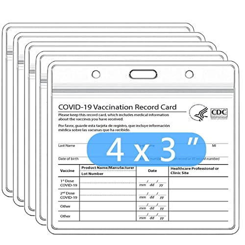 5 Pack CDC Vaccination Card Holder Immunization Record Vaccine Card ...