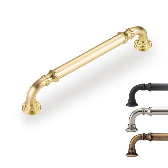 5 Pack Cabinet Handles Retro Antique Brass 3.75 Inch Arch Matte Black ...
