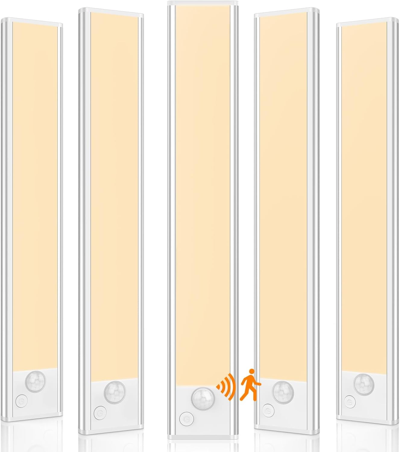 5-Pack Under Cabinet Lighting, Upgraded 2200mAh Rechargeable Under ...