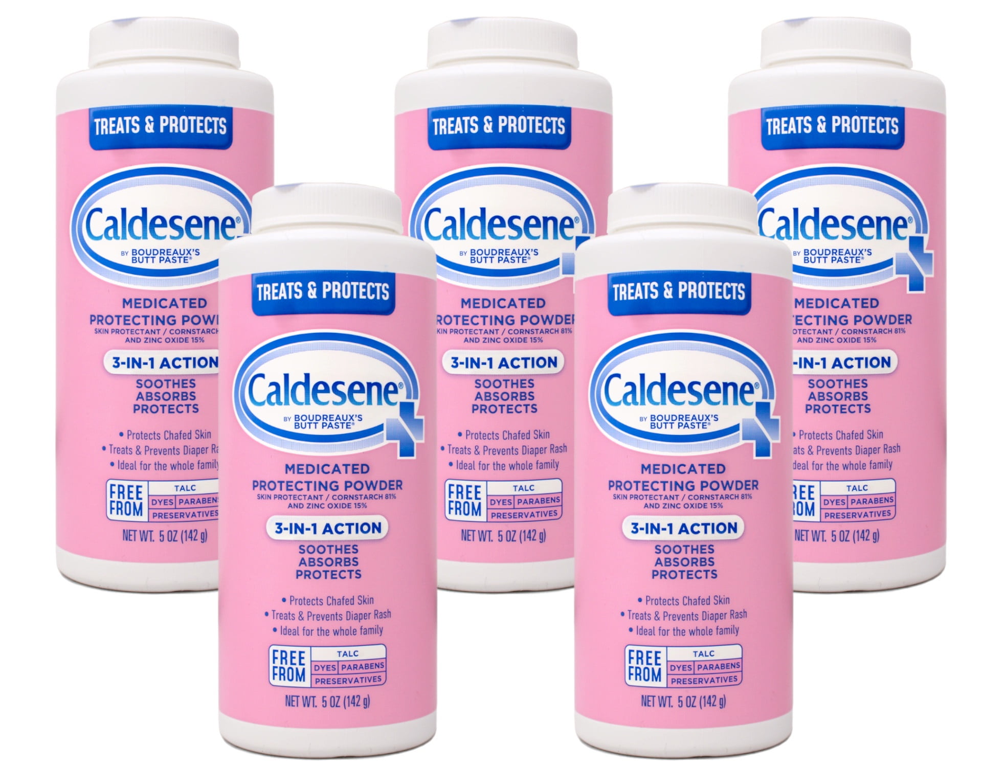 Caldesene Pure Cornstarch Baby Body Powder - Talc Free, 5 Pack ...