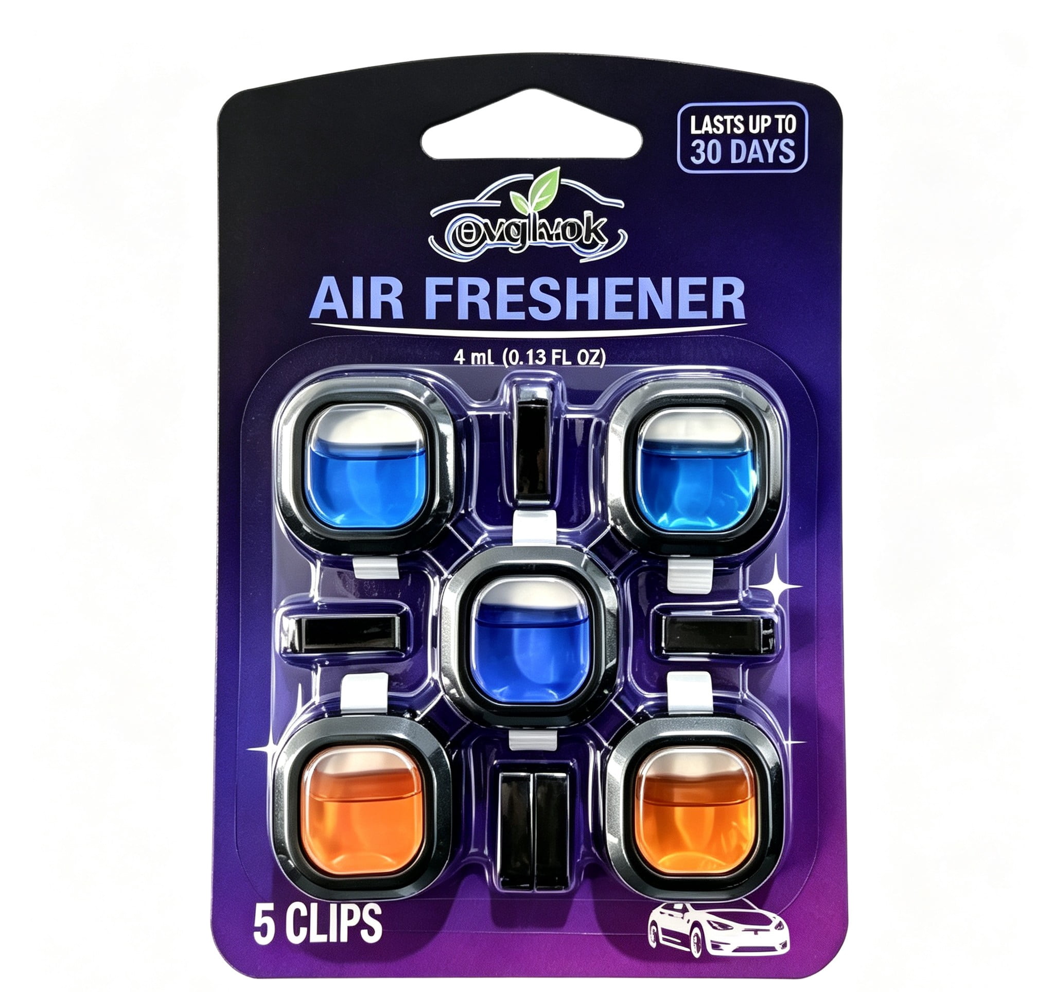 5 Pack Car Air Freshener Vent Clip, Square Auto Air Freshener with 5 ...