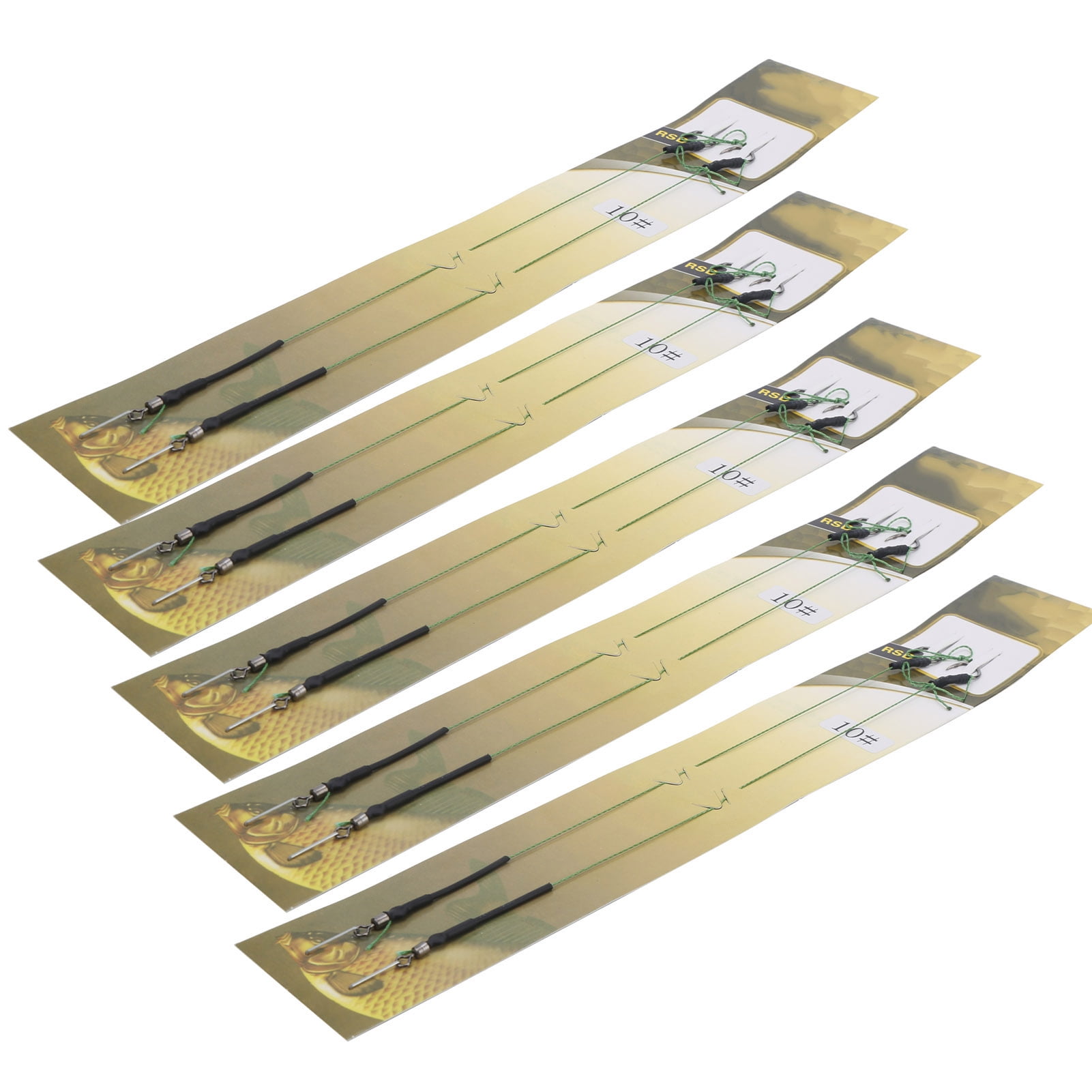 5 Pack Carp Fishing Hair Rigs, Metal Hooks, Line and Bait Wire, Hook ...