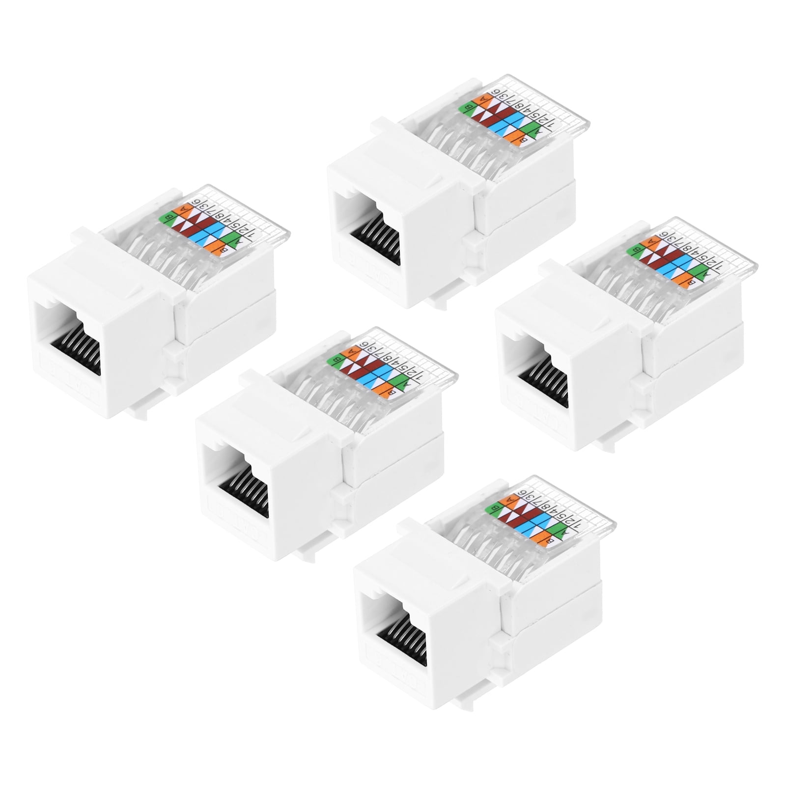 5 Pack Cat 6 Tool-Free RJ45 Ethernet Jack, Cat6 Coupler No Punch-Down ...