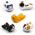 5 Pack Cat Chopsticks Rest Set, Chinese Paint Brush Rests, Japanese ...
