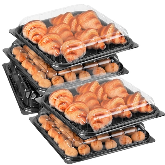 5 Pack Catering Trays With Lids Party Platters Dessert Bread Sandwich ...