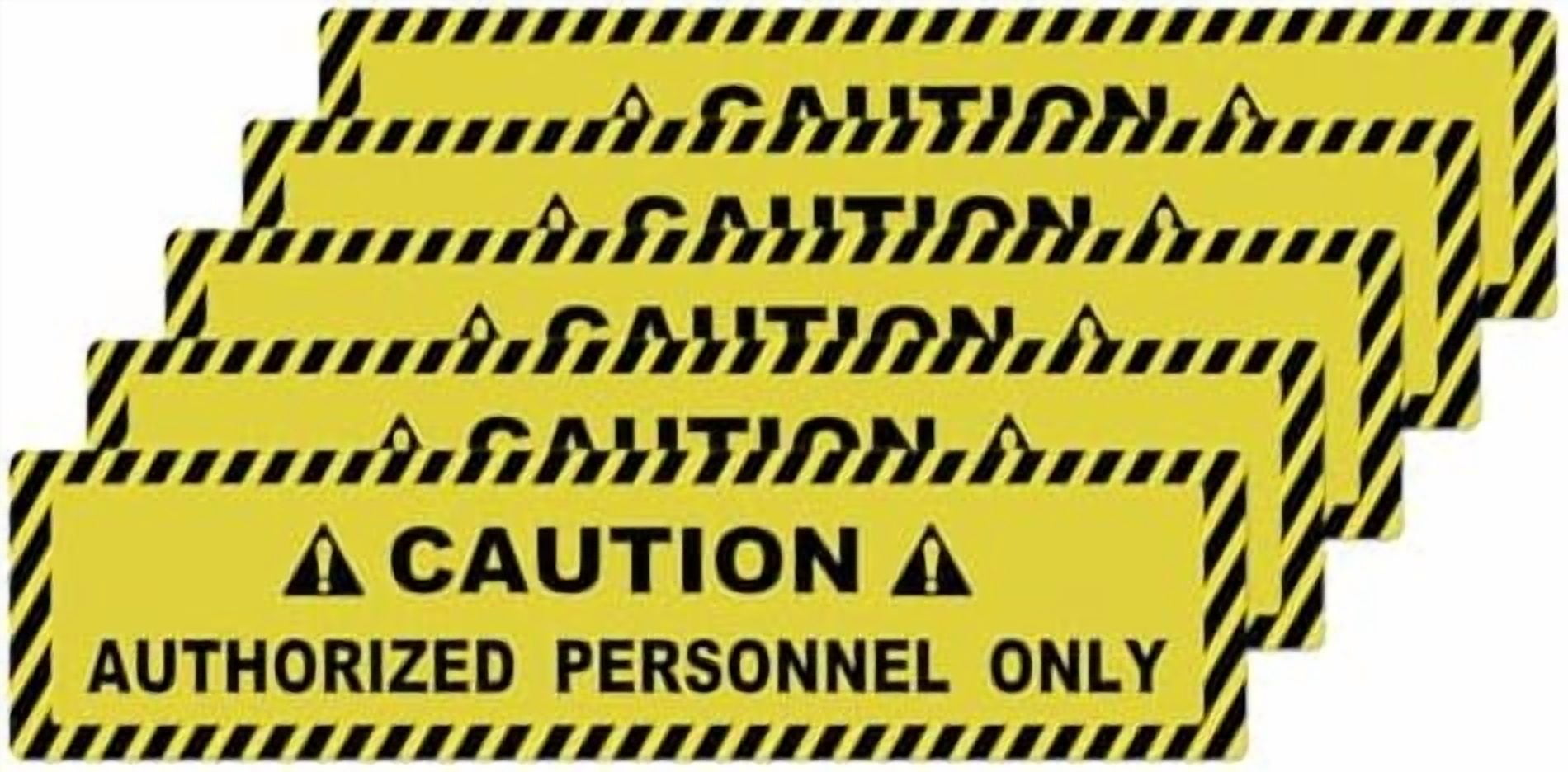 5 Pack Caution Authorized Personnel Only Floor Sticker 24 × 6 Inches ...