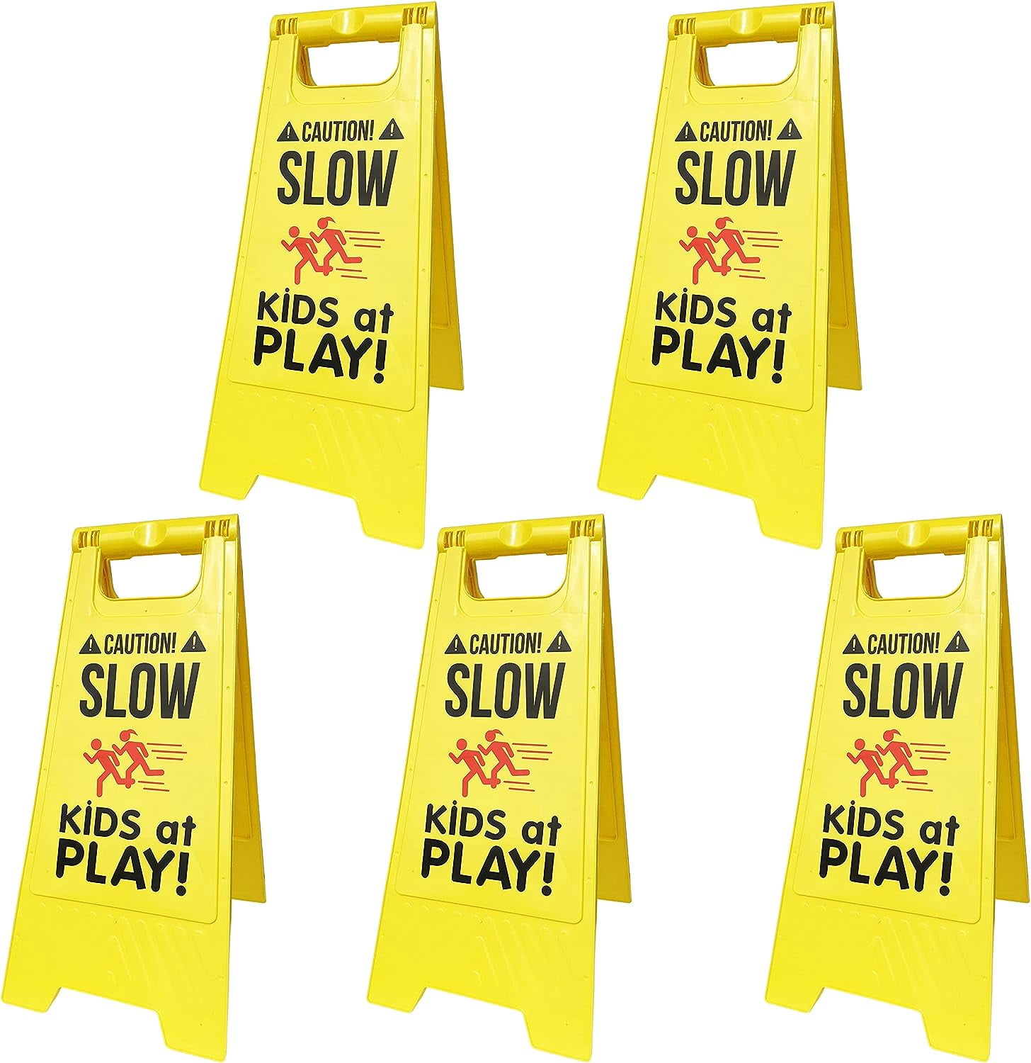 5 Pack Caution! SLOW - KIDS at PLAY! Signs, Double Sided, High ...