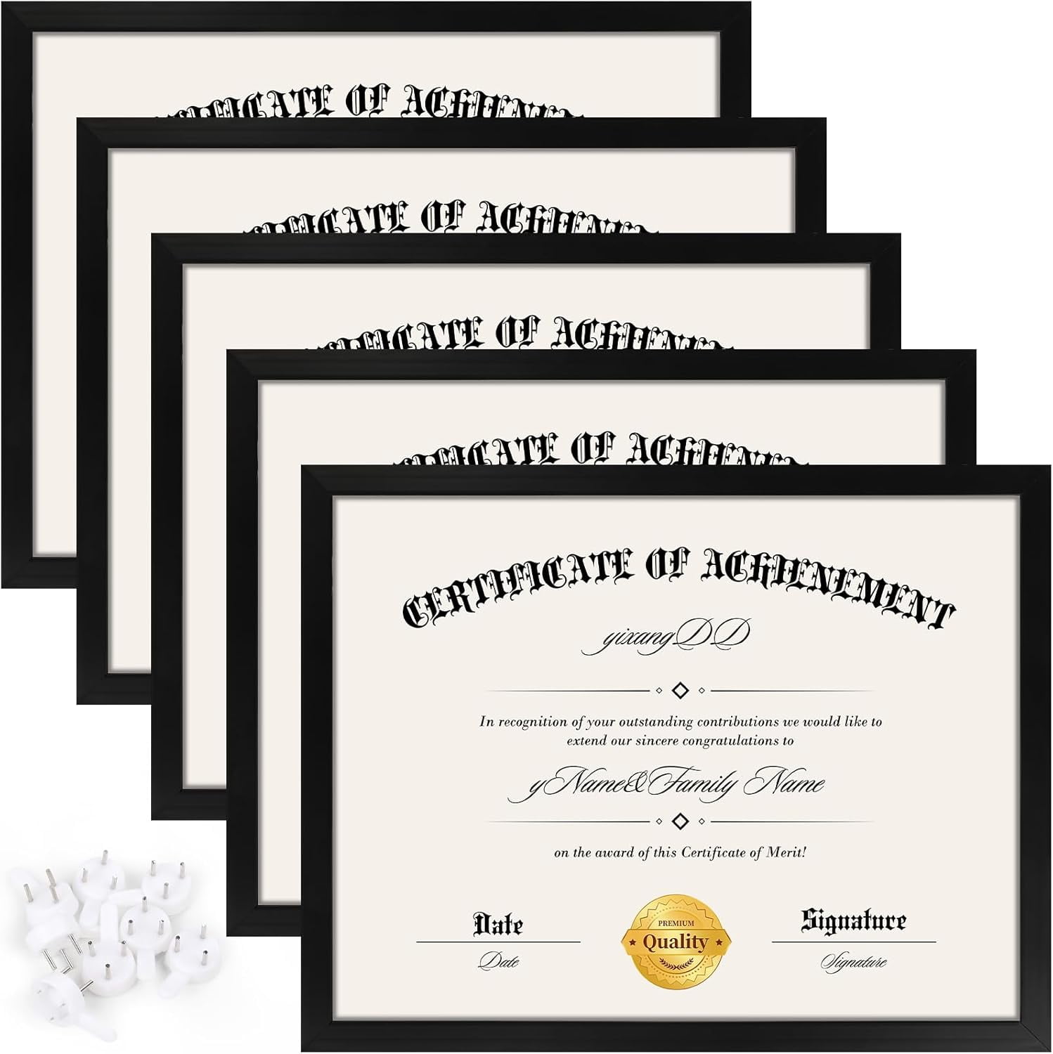 5 Pack Certificate Frames 8.5 x 11, College Diploma Frame with Clear ...