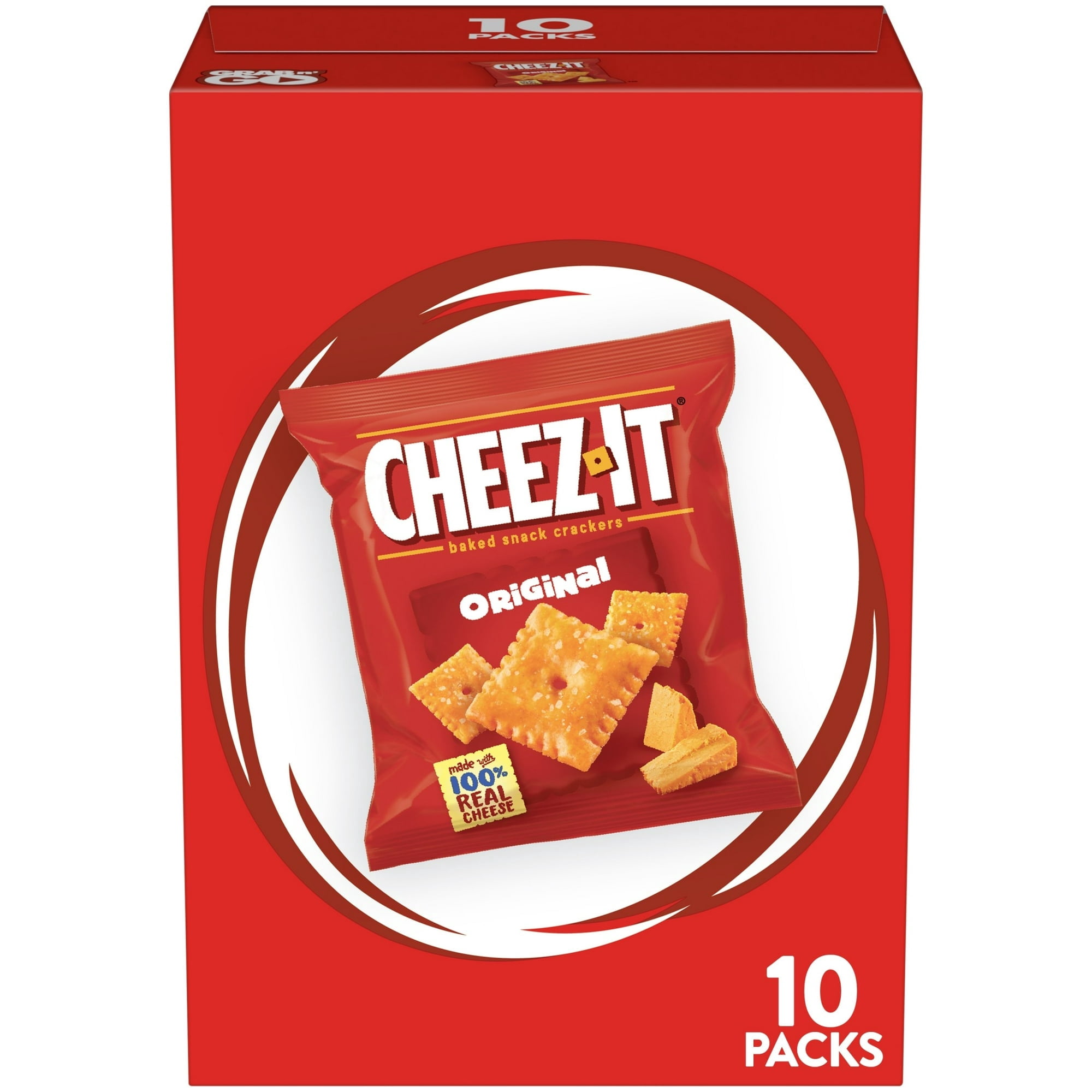 (5 Pack) Cheez-It Original Baked Snack Crackers, Lunch Snacks, 10 Count ...