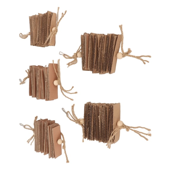 5-Pack Chew Toy with Hemp Rope & Paper Sheets for Small Medium Birds ...