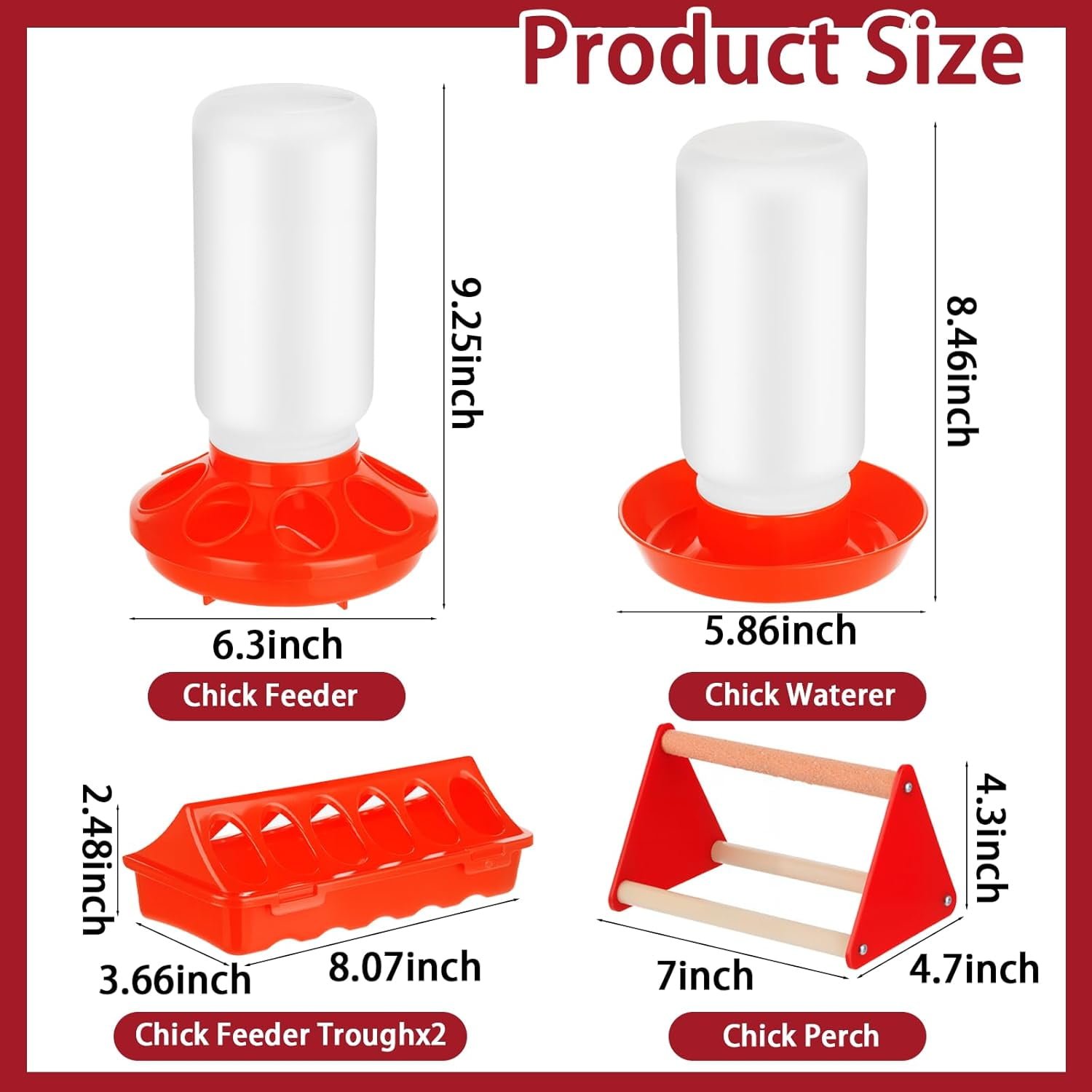 5 Pack Chick Feeder and Waterer Set | Plastic Chicken Brooder Starter ...