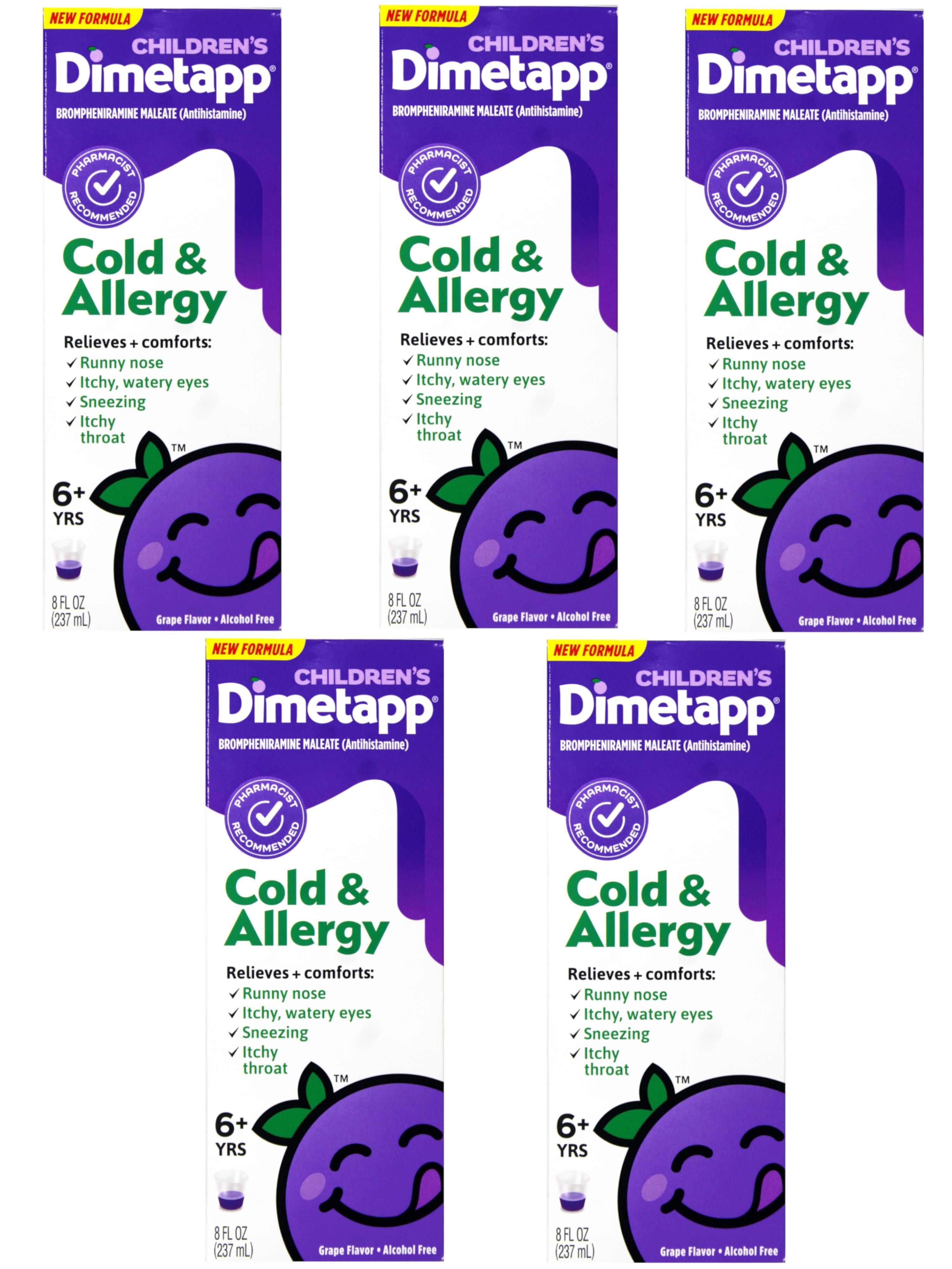 Dimetapp Childrenâ€™s Cold and Allergy Liquid, Grape Flavor, 8 fl oz ...