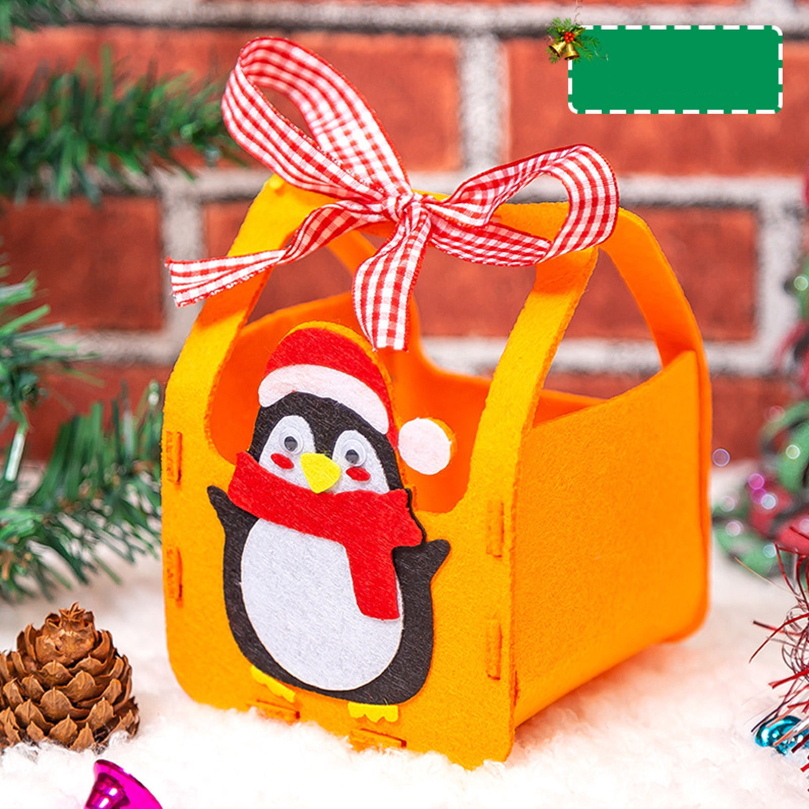 5 Pack Christmas DIY Non-woven Gift Bag Package 's Bag Safe Candy Bag ...