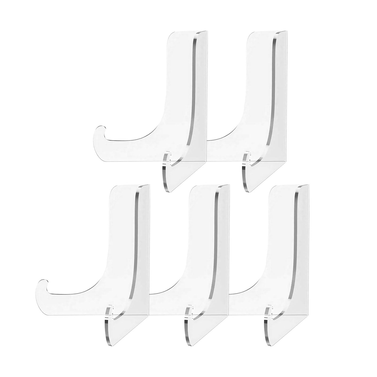 5 Pack Clear Acrylic Display Stands - 3" Adjustable Angle Easel Holders ...