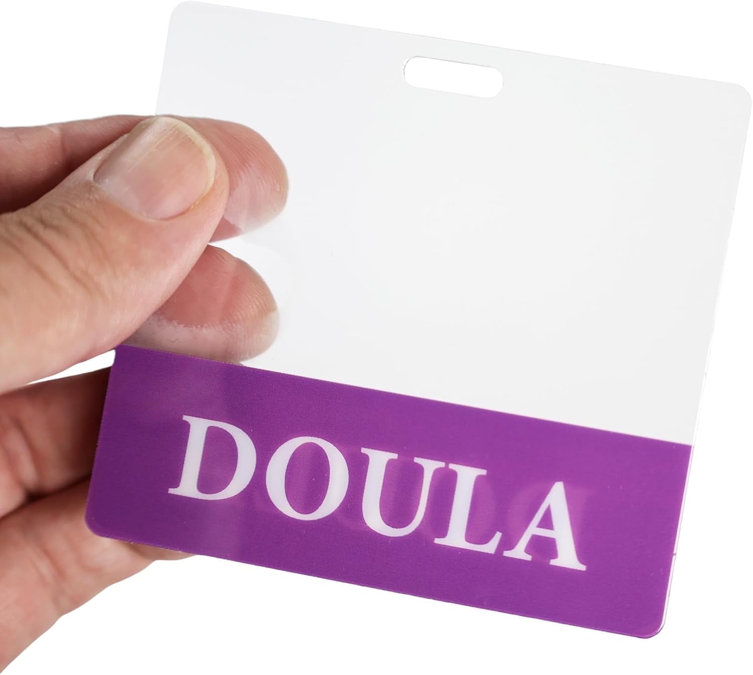 5 Pack - Clear Doula Badge Buddy Horizontal - Hospital & Nurse ID ...