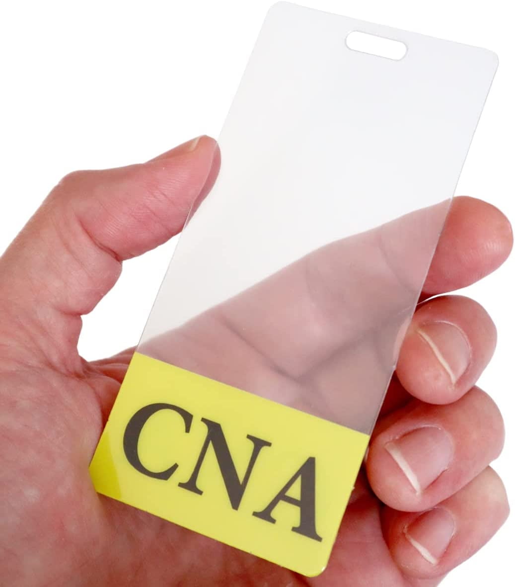5 Pack - Clear CNA Badge Buddy Vertical - Hospital & Nurse ID Backer ...