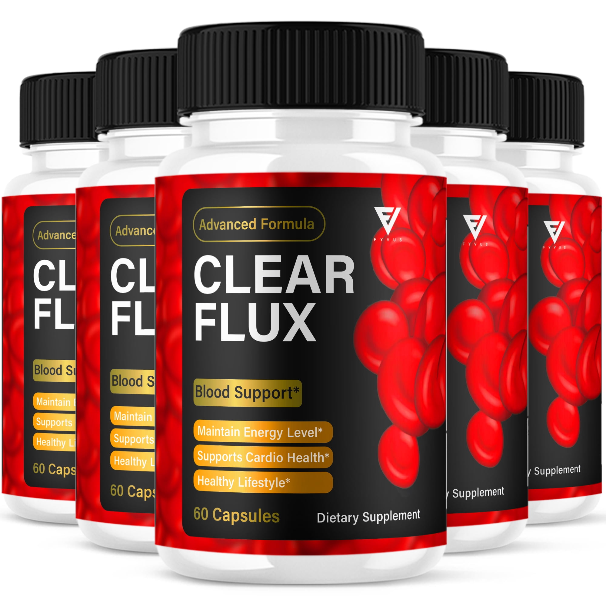 (5 Pack) Clear Flux Supplement, Clear Flux Capsules for Glycogen ...