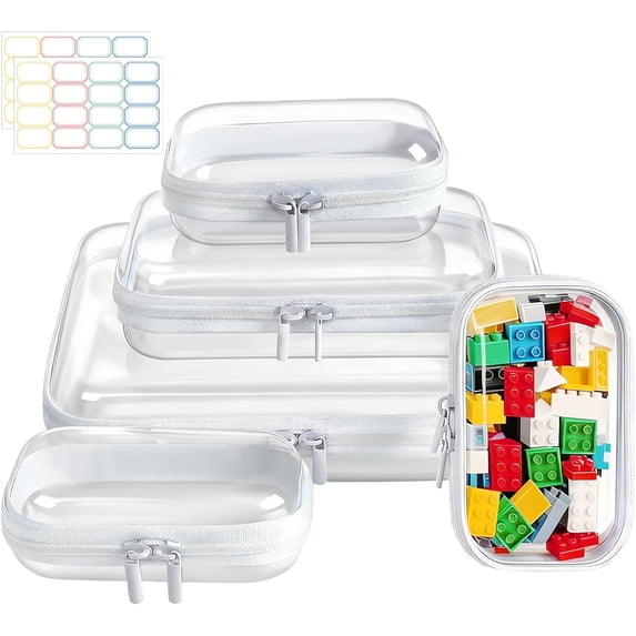 5 Pack Clear Hard Shell Zipper Case, Toiletry Bag, Organizers and ...