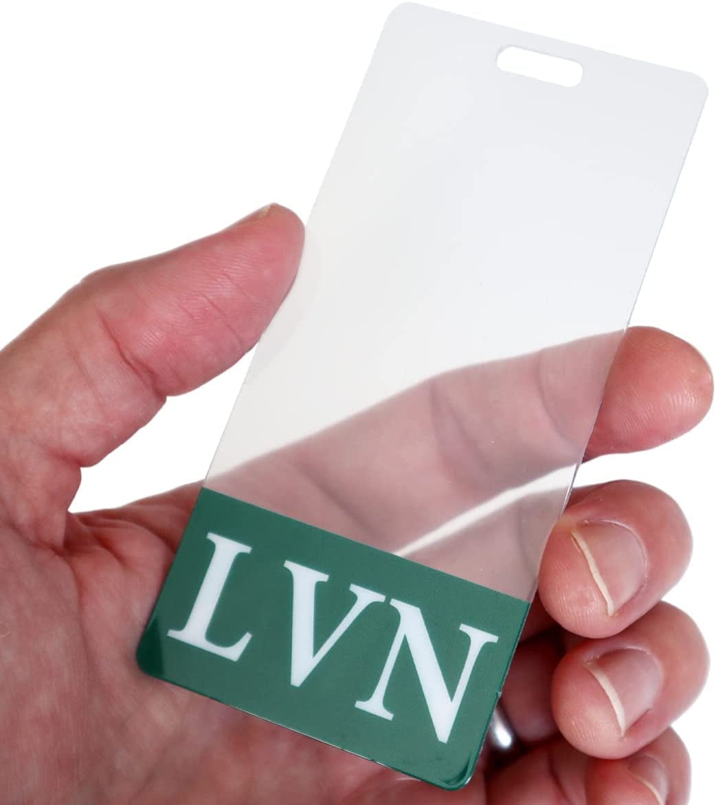 5 Pack - Clear LVN Badge Buddy Vertical - Hospital & Nurse ID Backer ...