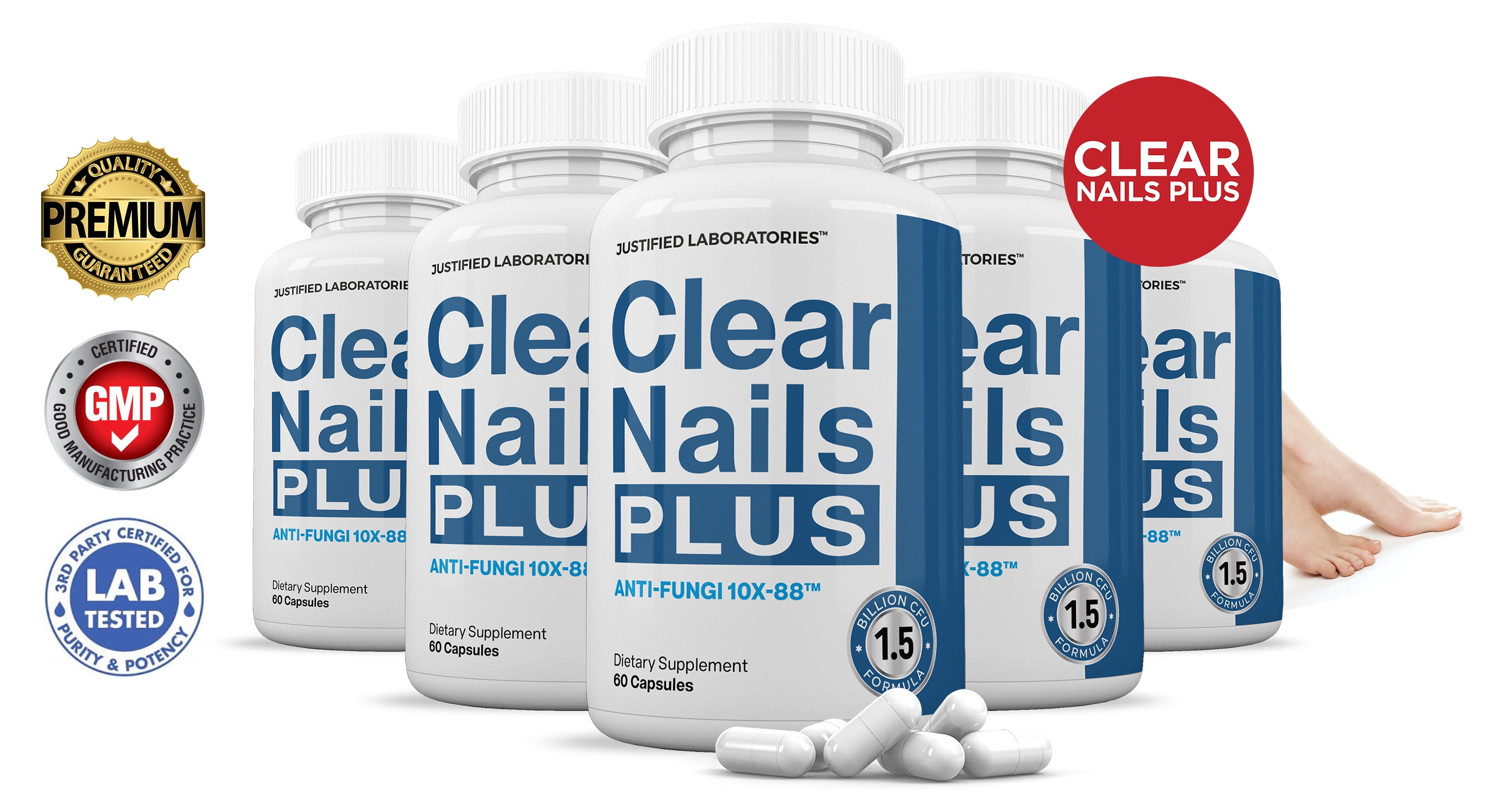 (5 Pack) Clear Nails 1.5 Billion CFU Probiotic Nail Support 300 ...