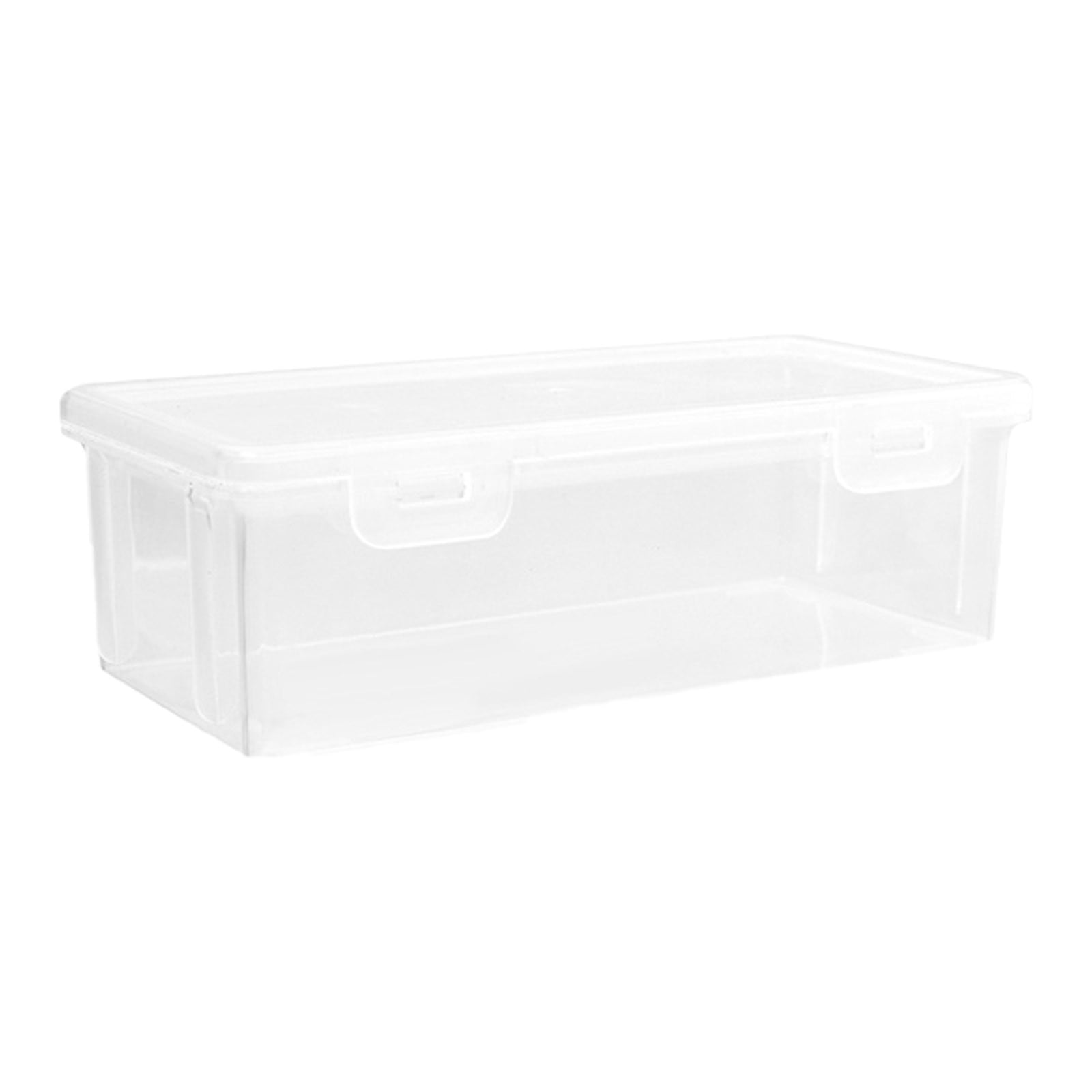 5-Pack Clear Storage Boxes with Flap Lids-Multipurpose Organizers for ...