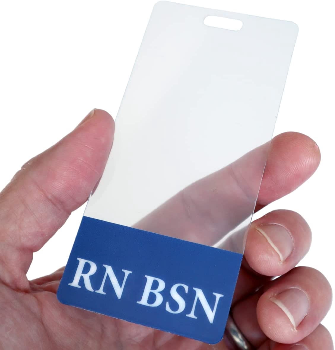5 Pack - Clear RN BSN Badge Buddy Vertical - Hospital & Nurse ID Backer ...