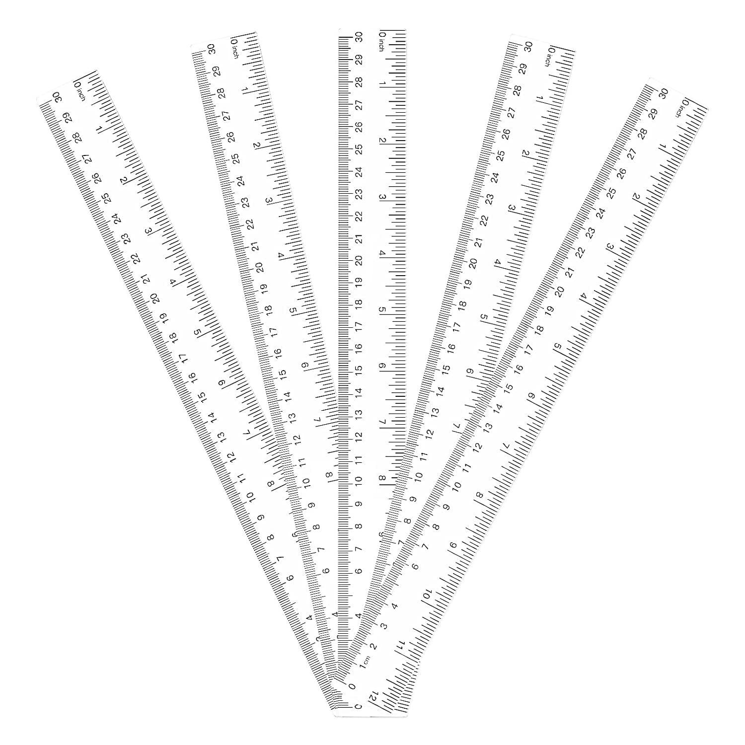 5 Pack Clear Rulers,Plastic Ruler 12 inch Straight Ruler with ...