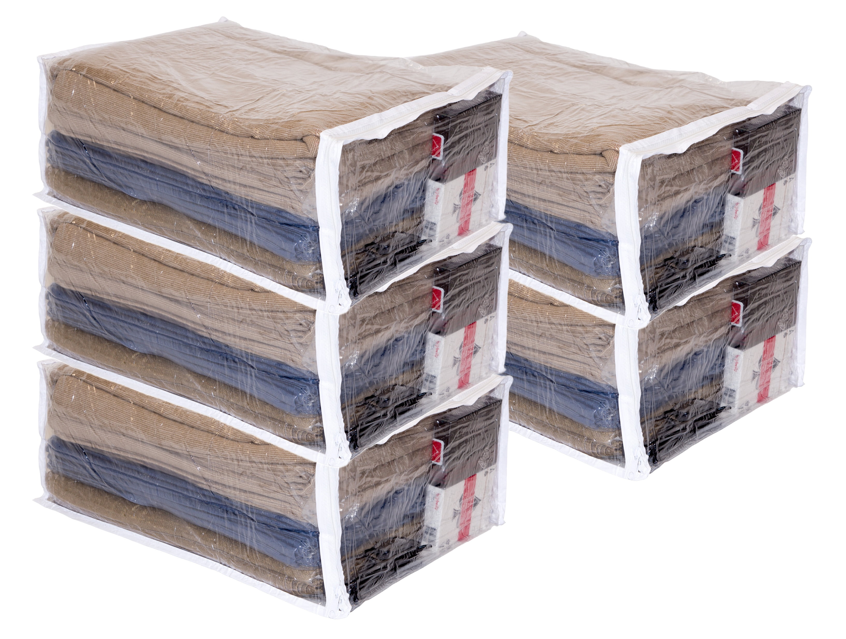 Vinylpac 5-Pack Clear Vinyl Zippered Storage Bags, 11x15x6 Inch, Heavy ...
