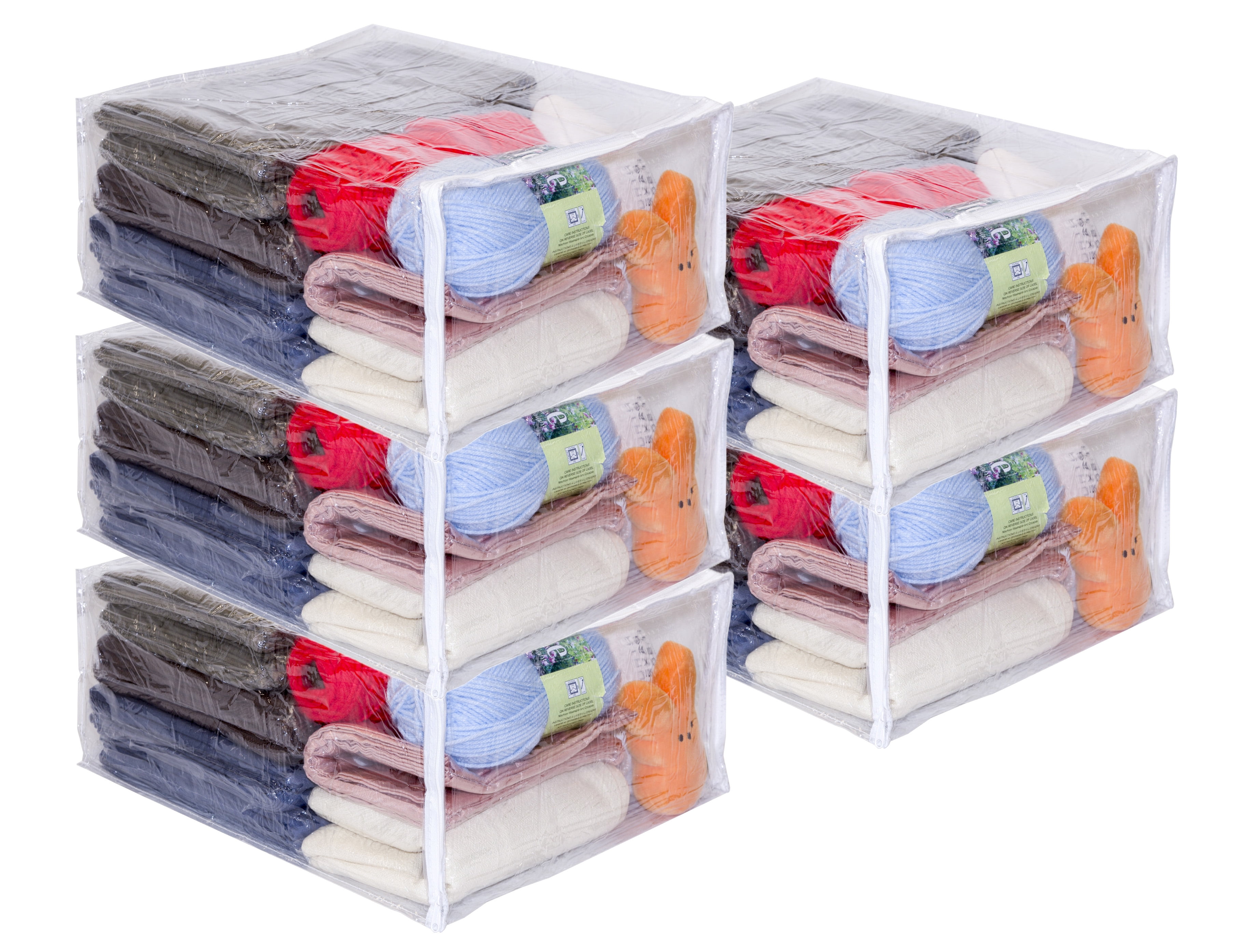 5-Pack Clear Vinyl Zippered Storage Bags 15 x 18 x 8 Inch - Walmart.com