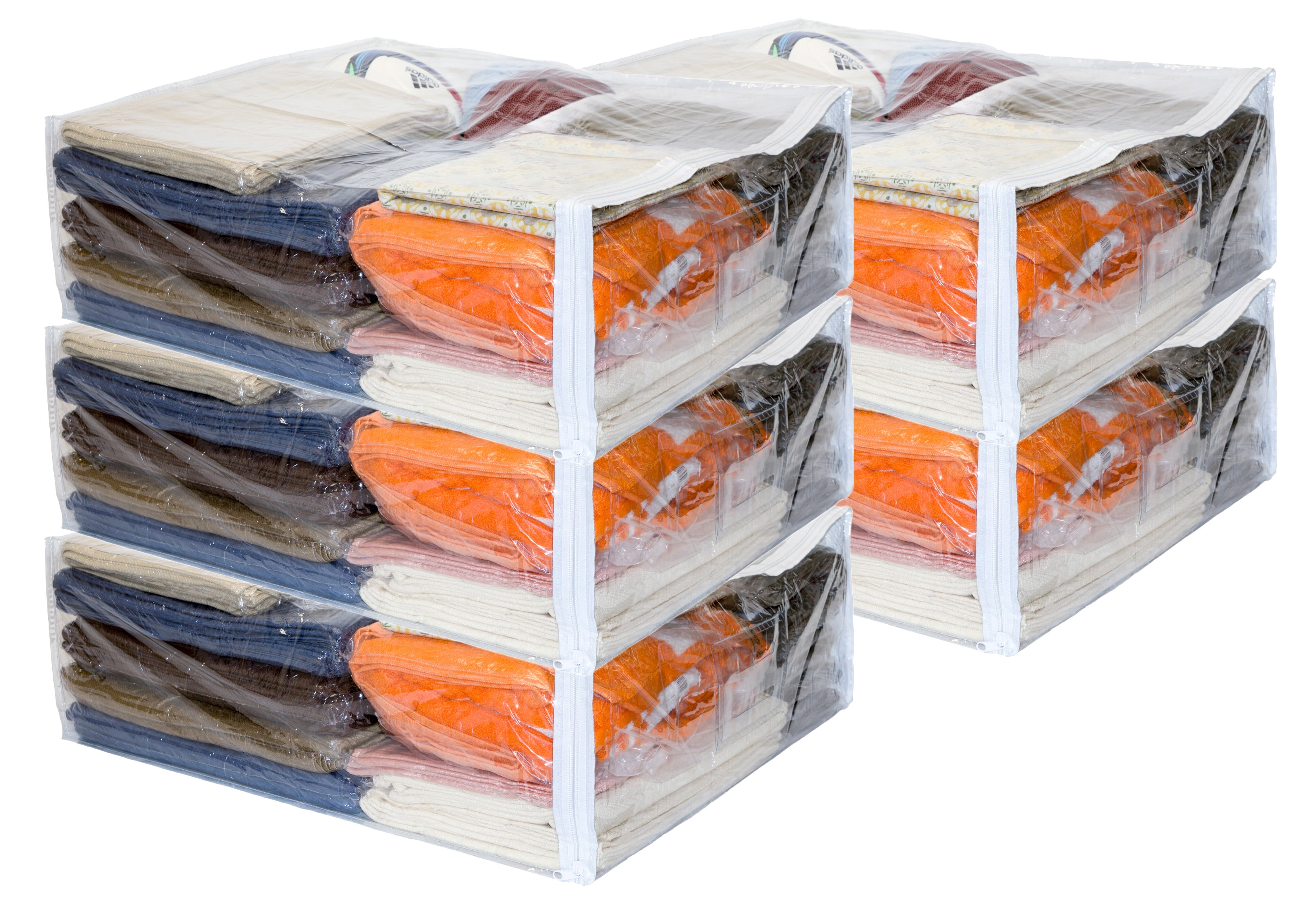Walmart 5-Pack Clear Plastic Vinyl Zippered Storage Bags, 20 x 23 x 8 ...