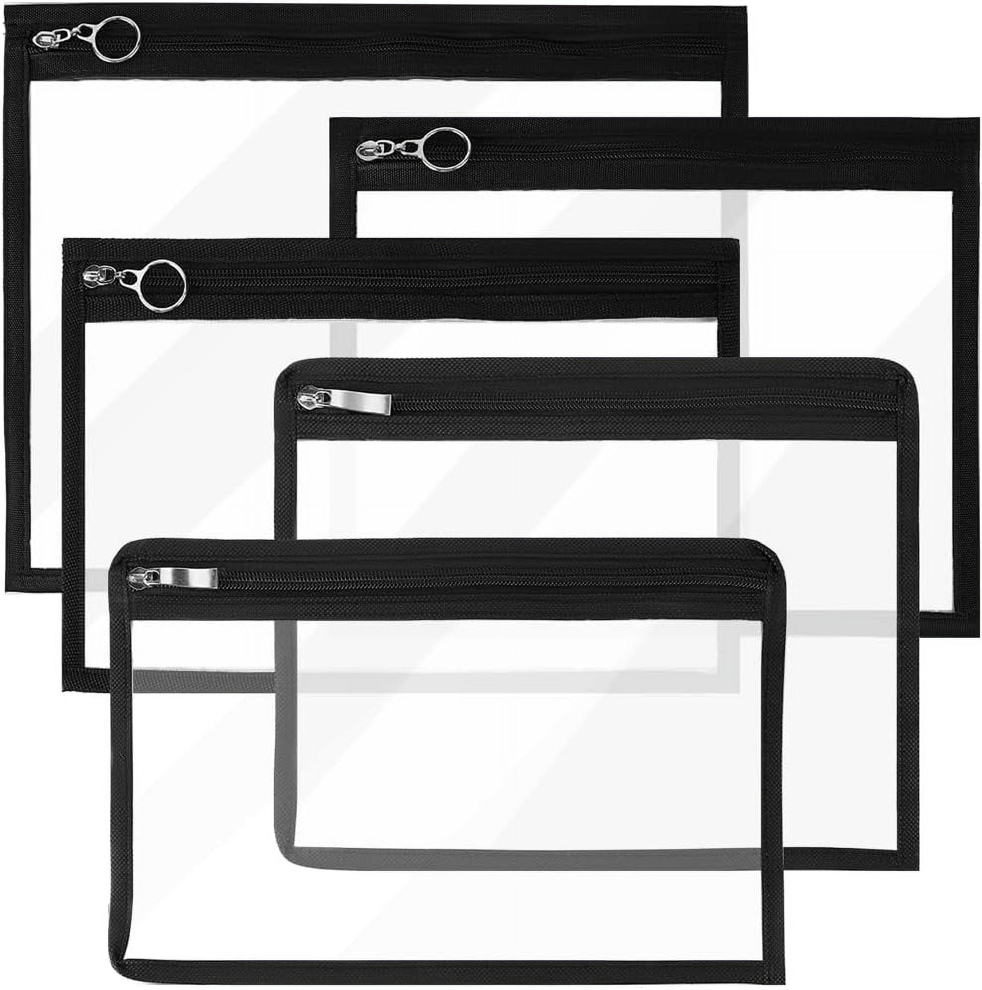 5 Pack Clear Zipper Pouches Clear Pouch with Zipper PVC Envelopes Pouch ...