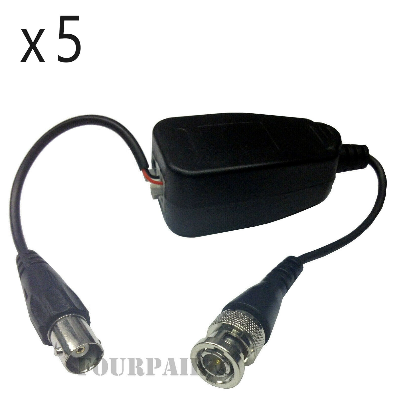 5 Pack - Coax BNC Video Balun Ground Loop Isolator CCTV DVR TVI CVI AHD ...