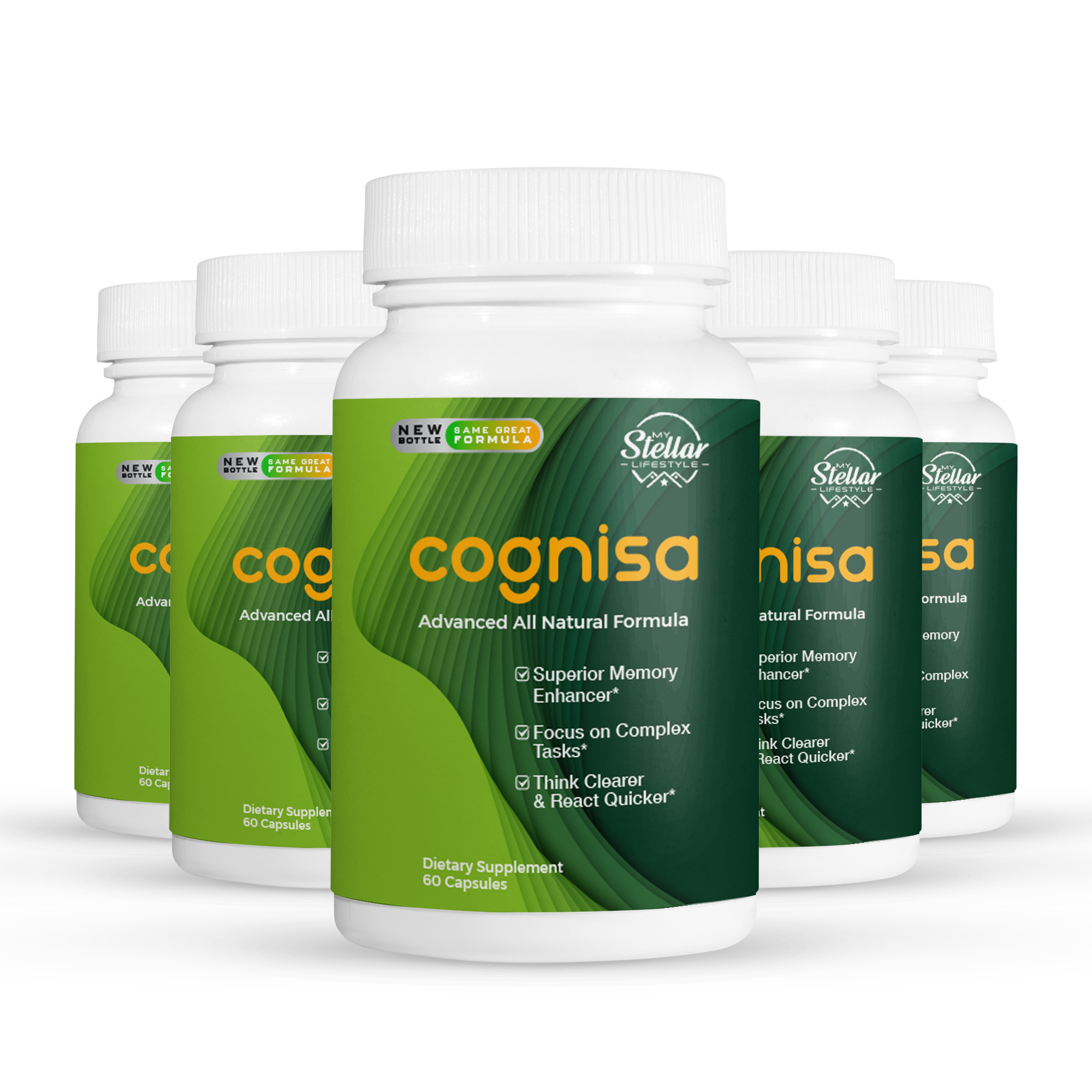 5 Pack Cognisa, support memory and focus, advanced all natural formula ...
