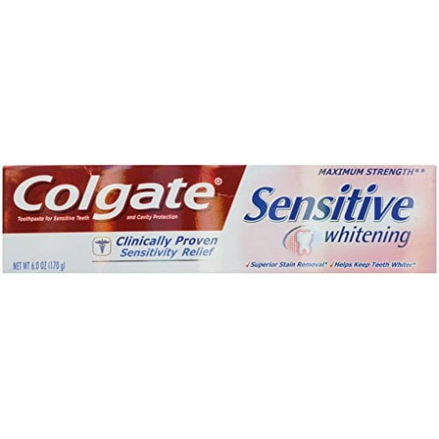 Colgate Sensitive Maximum Strength Whitening Toothpaste, 5 Pack, 6oz ...