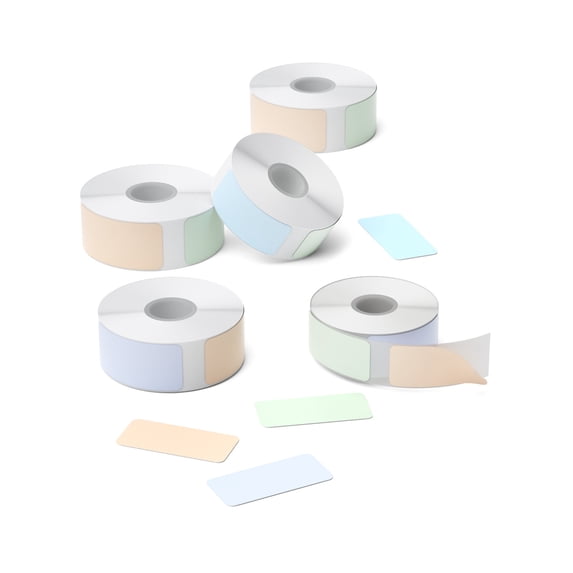 5 Pack Colorful Thermal Label Paper Rolls - 40mm Long White Labels, 200 ...