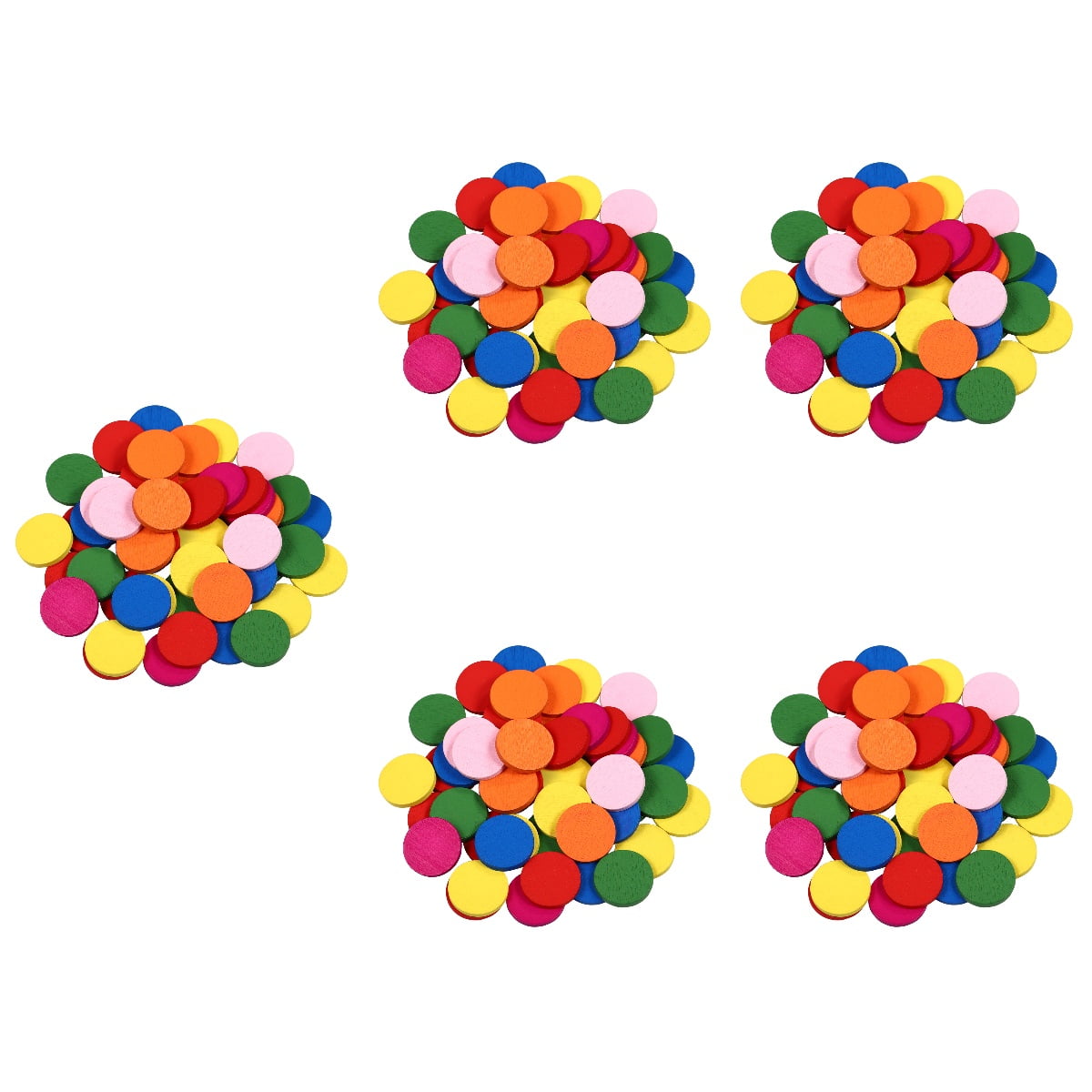 5 Pack Colorful Wood Disc Counter Decor Math Supplies for Early Math ...