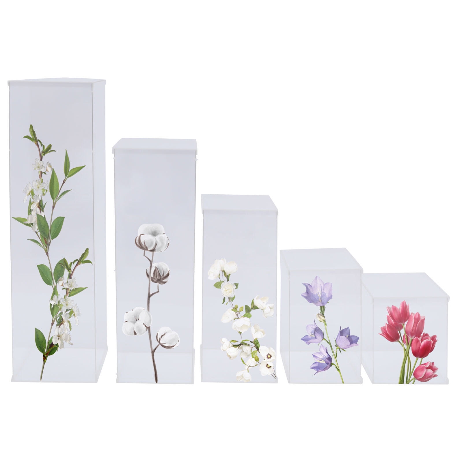 5 Pack Column Flower Stand Clear Acrylic Floral Display Rack Wedding ...