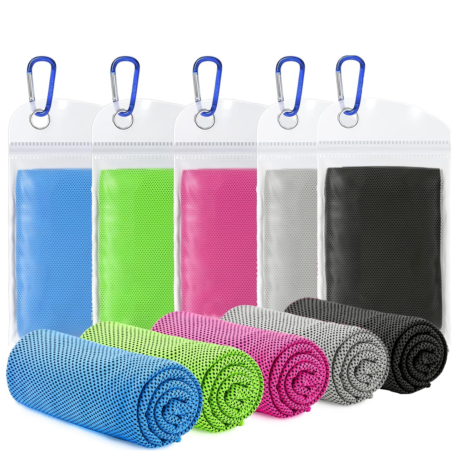 5 Pack Cooling Towel (40"x12"), Ice Towel, Soft Breathable Chilly Towel ...
