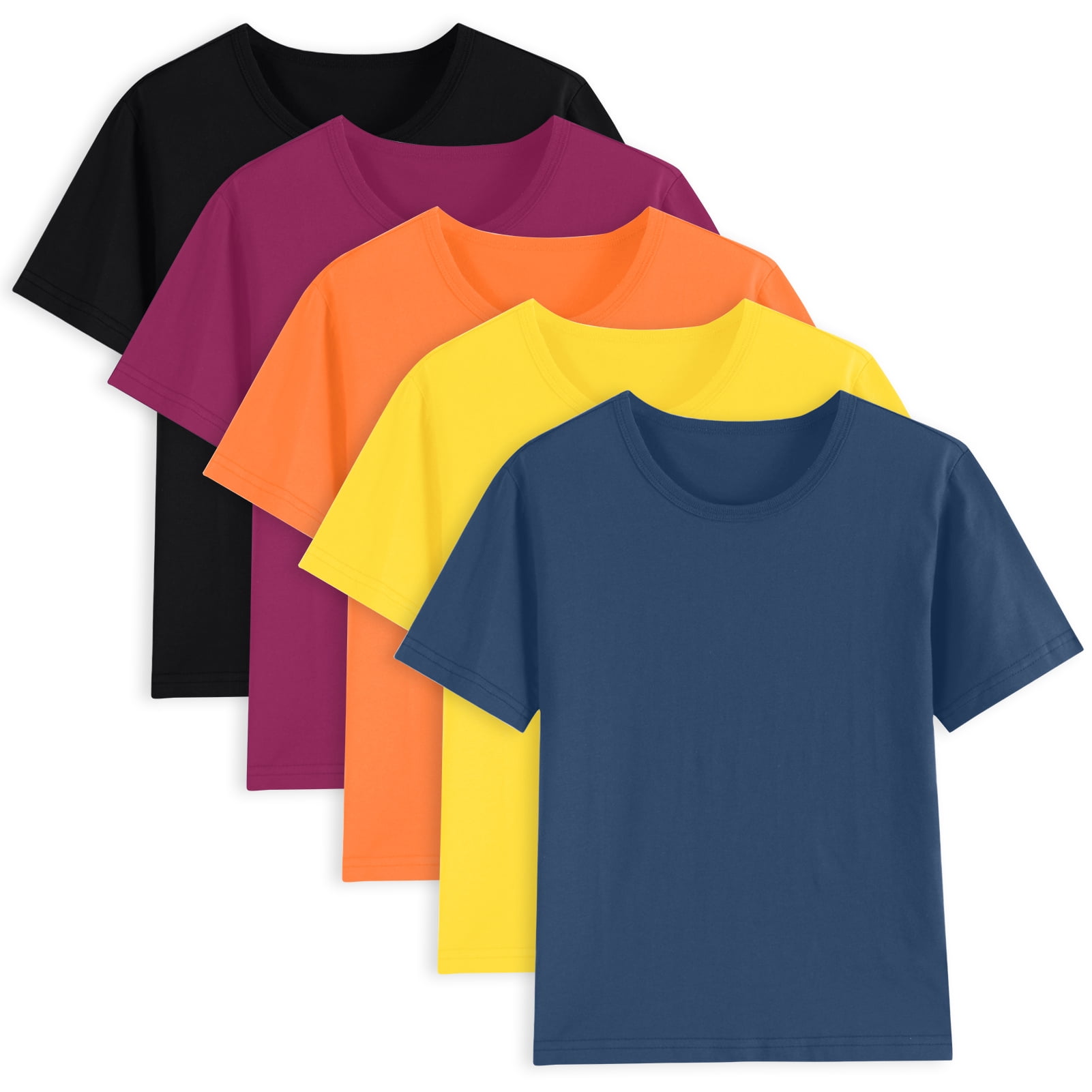 5 Pack Cotton Boys Kids Tshirts Short Sleeve Summer Tops Clothes Tee ...
