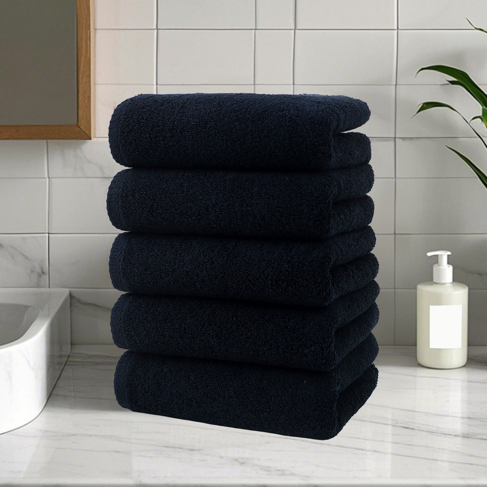 5-Pack Cotton Towels | 100% Natural Absorbent Face Towels & Washcloths ...