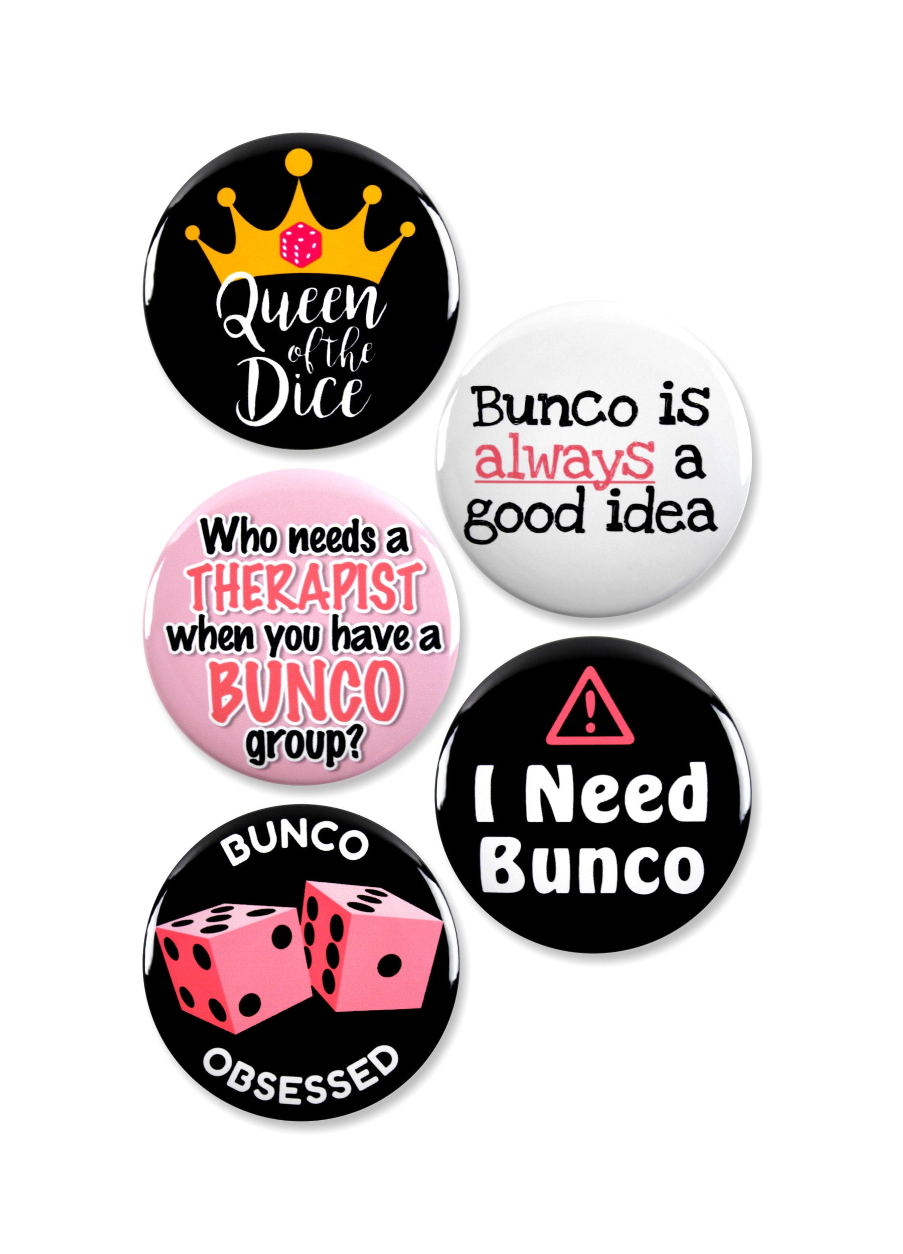 5 Pack - Crazy Bunco Game Night Pinback Buttons - 2.25 Inch - Walmart.com
