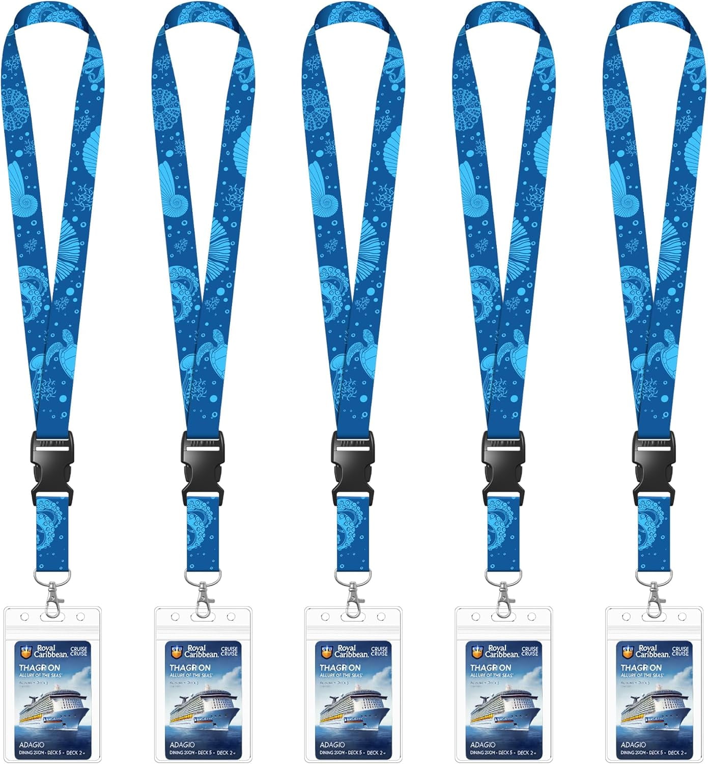 5 Pack Cruise Lanyards with Ocean Creature Design, Cruise Ship Lanyards ...