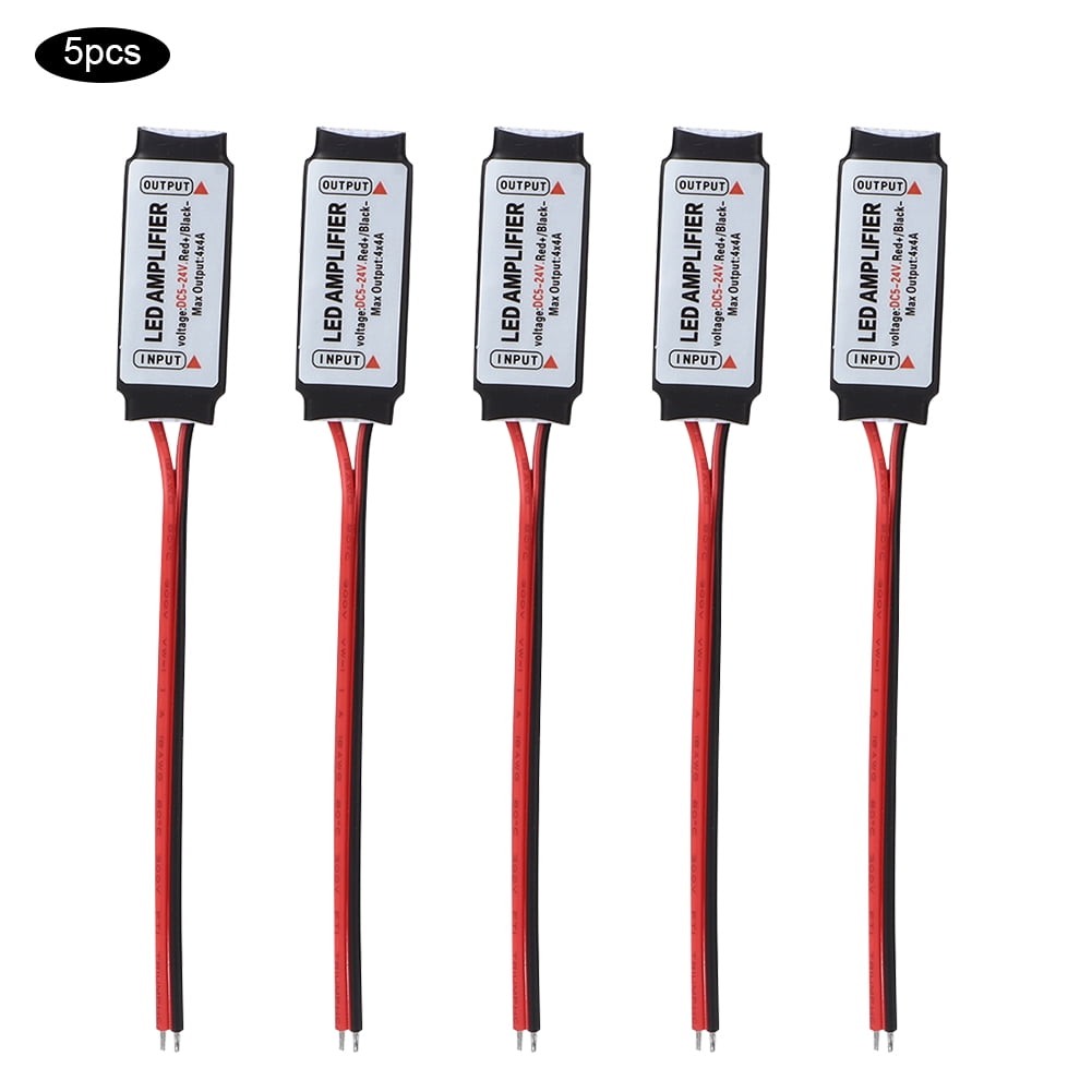 5-Pack DC5-24V 5-Pin Mini RGBW LED Signal Amplifier Strip Accessory for ...