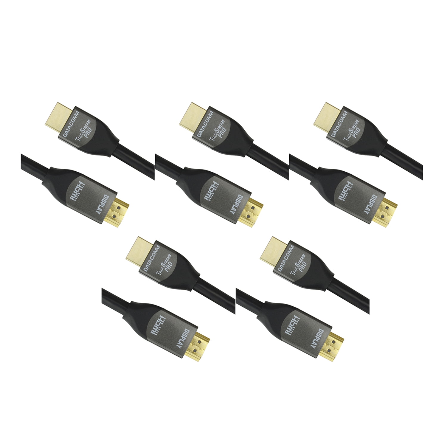 5 Pack DataComm Electronics 46-1812-BK 18Gbps HDMI Cable (12ft ...
