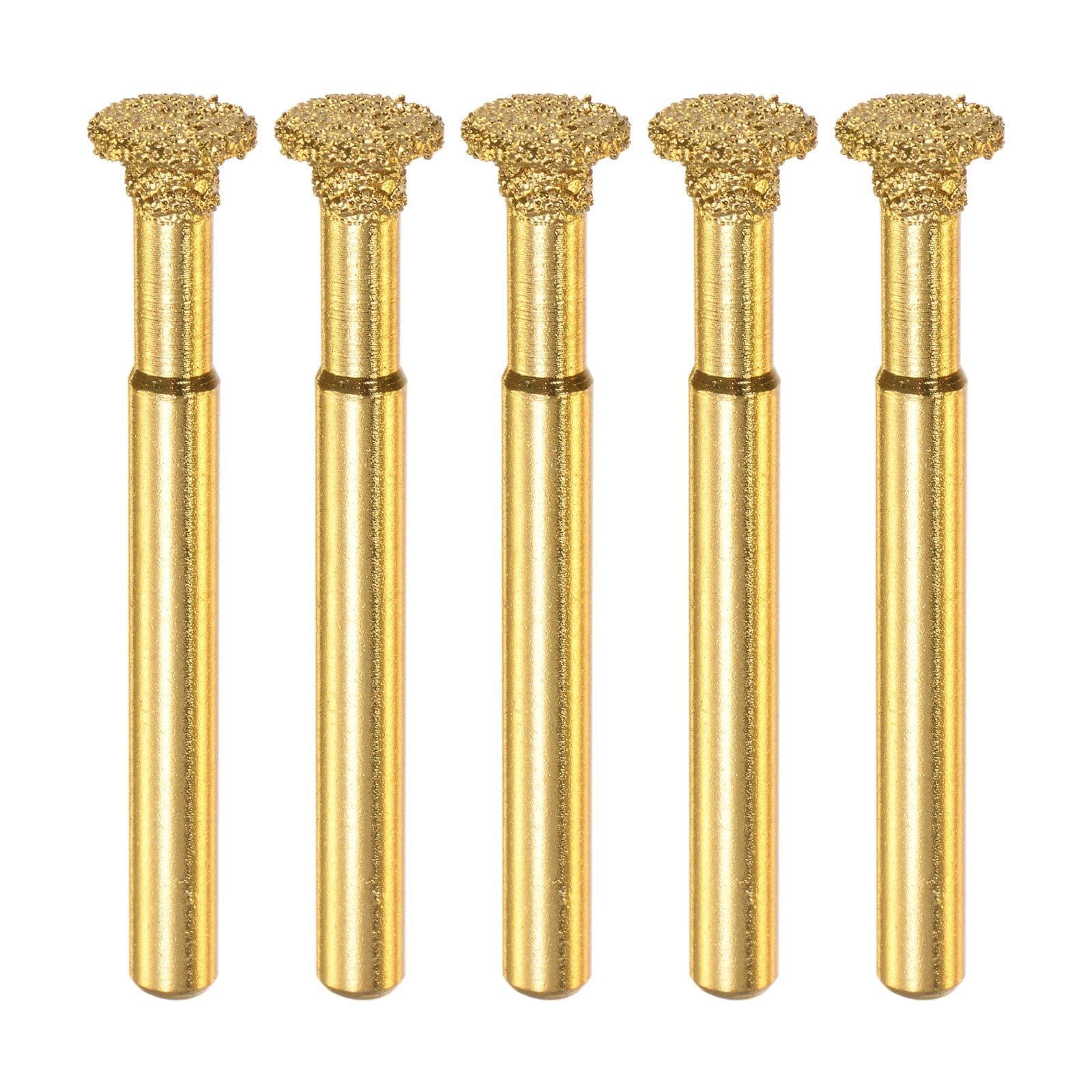 5 Pack Diamond Mounted Point 10.5mm Brazed Grinder Flat Head 6mm Shank ...