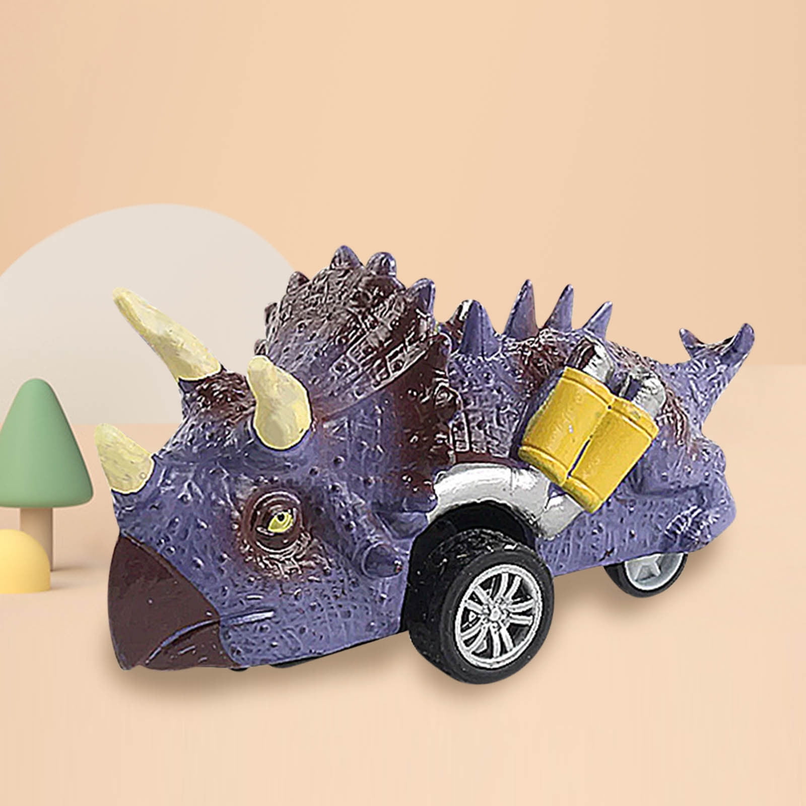 5 Pack Dinosaur Car Mini Toy Simulation Horned Stegosaurus Tyrannosaur ...