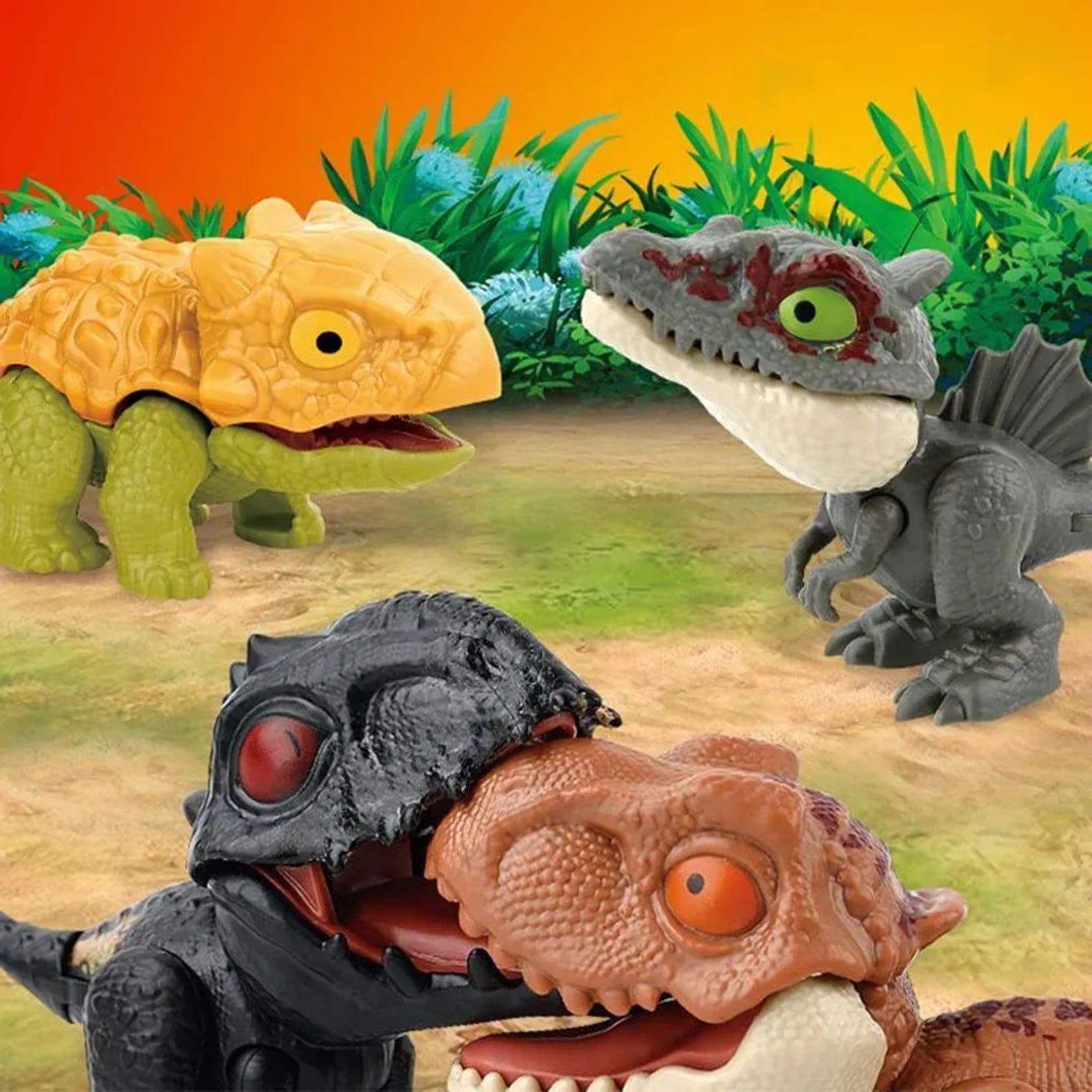 5 Pack Dinosaur Collectible Figure, Snap Squad Dinosuar Toys with ...